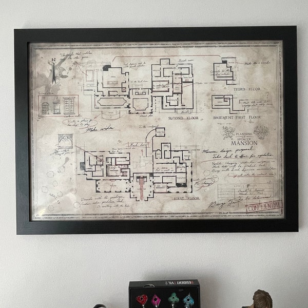 Resident Evil, the Spencer Mansion Plan, High Quality, A3 Prints - Etsy