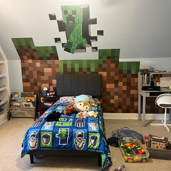 Custom Gamer Block Boy Wall Decal Personalized Gamer Block Boy Vinyl ...