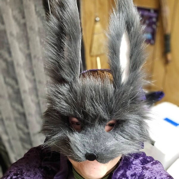 Black Rabbit Mask, Handmade - Etsy