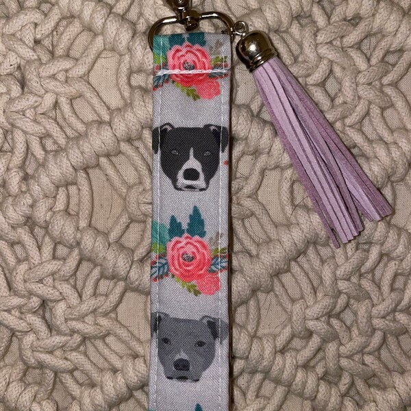 Pitbull Keychain Wristlet | Pitbull Gifts | Pit Bull Lanyard for Keys ...