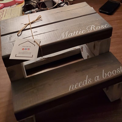 Kids Step Stool, Rustic Stool, Toddler Tower, Wooden Step Stool, Wooden ...