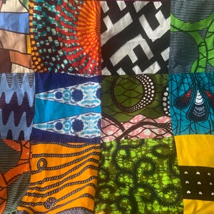 PATCHWORK African Printed Fabric Sleeveless Midi Dress 100% Wax Cotton ...