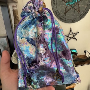 Pink 'rubellite' Tarot Bag Oracle Pouch. YOUR CHOICE of CHARMS, Wicca ...