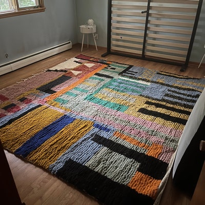 VINTAGE RUG RUNNER ,bohemian Red Colorful Rug ,unique Boujad Colorful ...