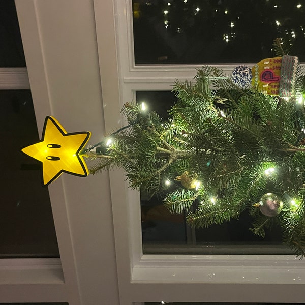 3D Printed Super Mario Star Christmas Tree Topper - Etsy