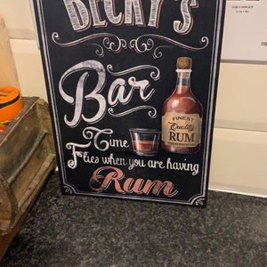 Personalised Rum Chalkboard Effect Bar Signs - Etsy UK