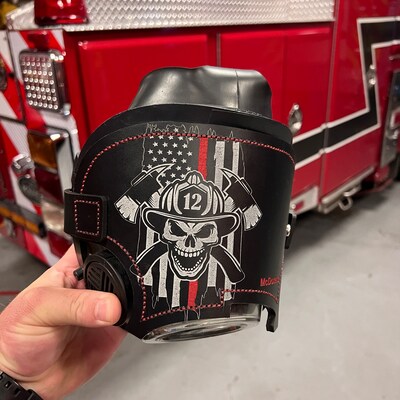 Personalized Firefighter SCBA Leather Mask Cover for MSA G1 Mask black ...