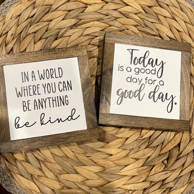 Be Kind Wood Sign, Kindness Decor, BE KIND Sign, Bookshelf Sign, Office ...