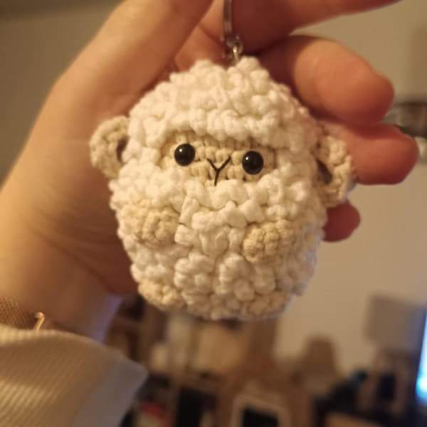 Cute Plush Keychain Sheep Keyring, Pom Pom Sheep Toy Plush, Lamb Easter ...