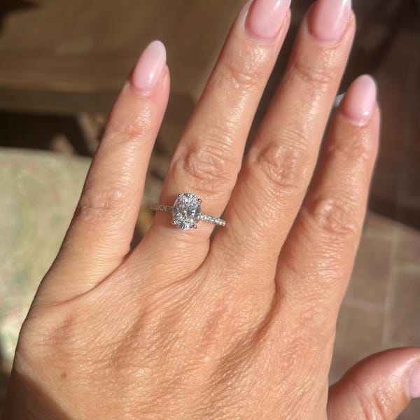 New In Sterling Silver 925 3 Stone Engagement Ring With 3.3ct Radiant Cut Crushed Ice 8A CZ ...