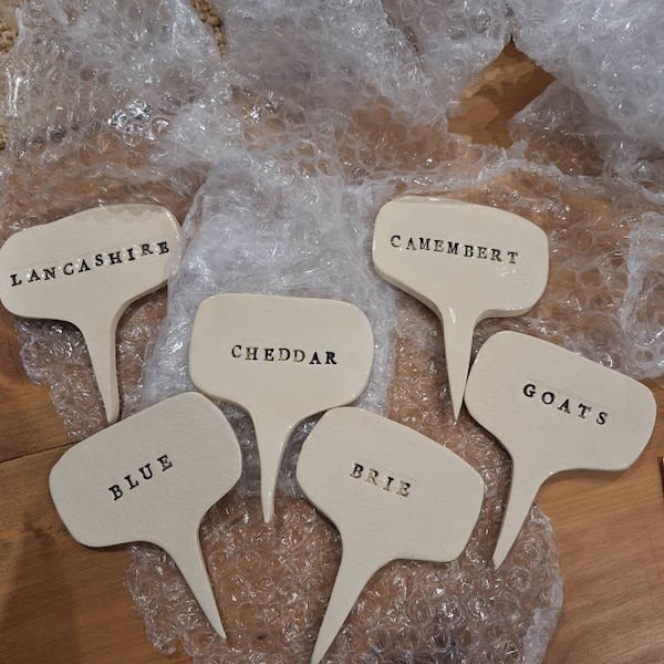 Ceramic Cheese Labels/ Cheese Board Markers/ Food Labels/ Tablescapes ...