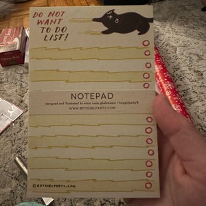 Cat TO DO LIST Notepad by Boygirlparty Bowtie Kitty Cat Note - Etsy