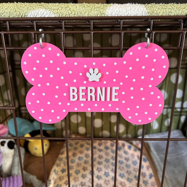 Dog Bone Name Sign, Personalised Dog House Sign, Custom New Puppy Crate ...