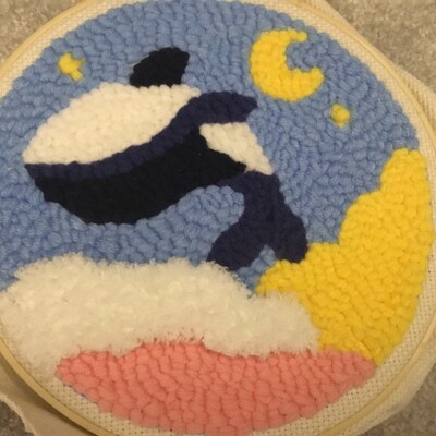 Pink Flower Punch Needle Kit Beginner, DIY Material Package Set, DIY ...