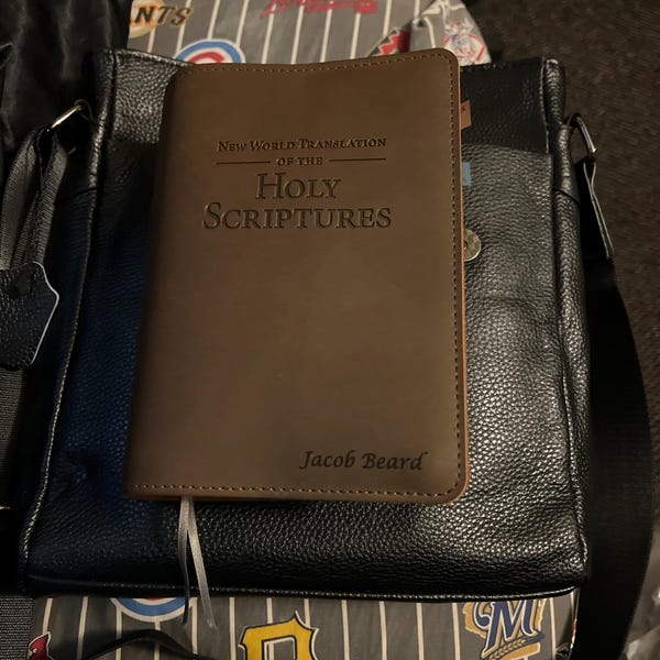 Genuine Leather Bible Cover Jw - English Bible Cover - Jw Gift - Elders ...