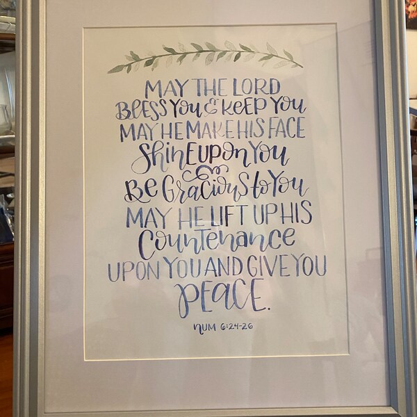 May the Lord Bless You and Keep You Watercolor Print, Benediction Wall ...