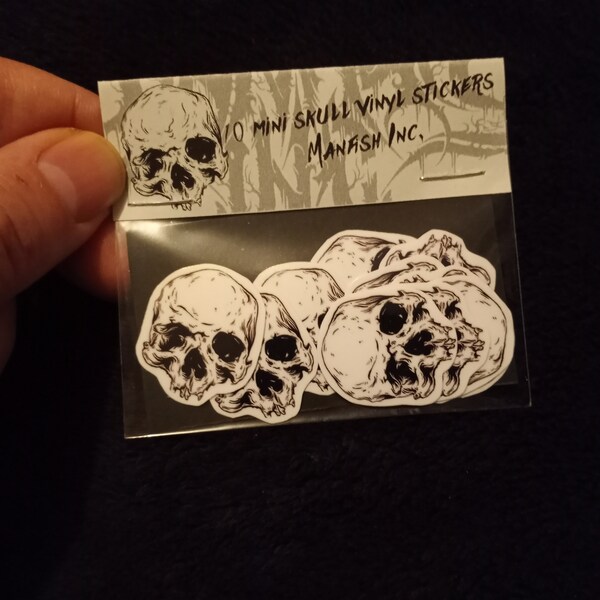 Mini Skull Stickers Goth Art Spooky Season Dark Horror Art Journal ...