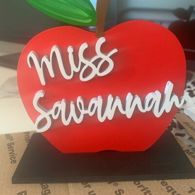 Apple Desk Name Signs - Etsy