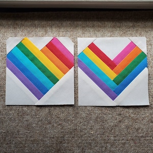 Herringbone Heart Paper Pieced PDF Quilt Block Pattern - Etsy