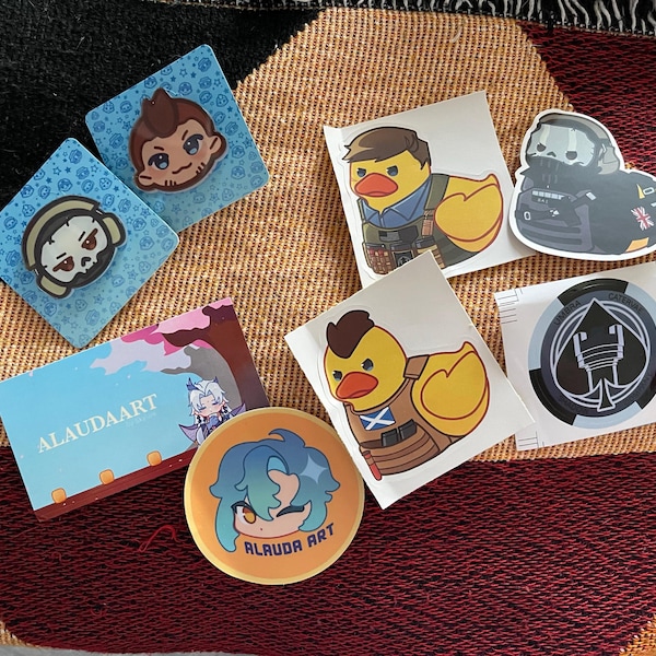 PREORDER - COD Soap & Ghost Chibi Acrylic Pins (full-bleed) - Etsy