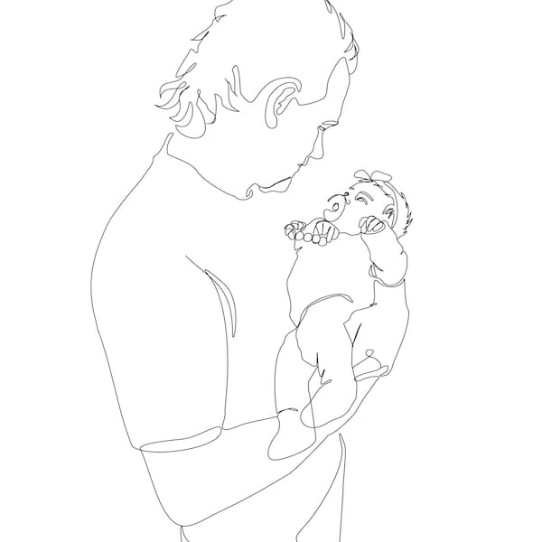 Custom One Line Drawing, Simple Line Art, Commission Portrait, Download ...