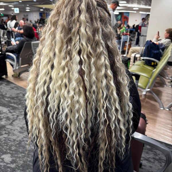 Synthetic Black White Dreads Double Ended Dreadlocks Hair Extensions ...