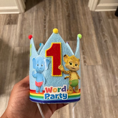 Word Party Birthday Hat-first Birthday Hat-1st Birthday Crown - Etsy