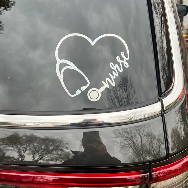 Nurse Heart Decal, Nursing Decal, Nurse Sticker, Glitter Decal, Nurse ...