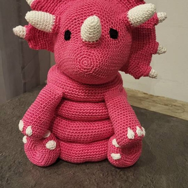 Dino Stacking Toy Crochet Pattern PDF, Amigurumi Triceratops Nursery ...