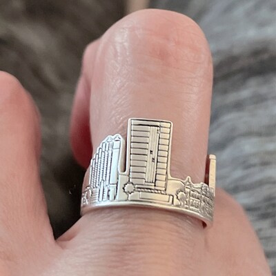 Custom City Ring Personalized Cityscape Ring Statement Ring Custom ...