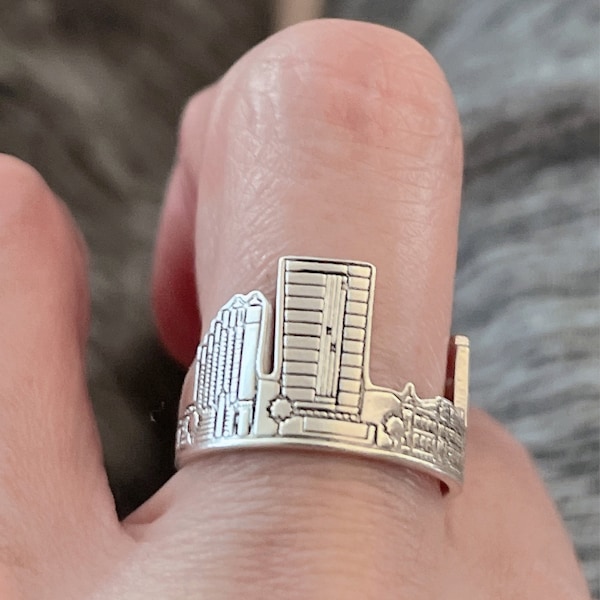 Custom City Ring • Personalized Cityscape Ring • Statement Ring ...