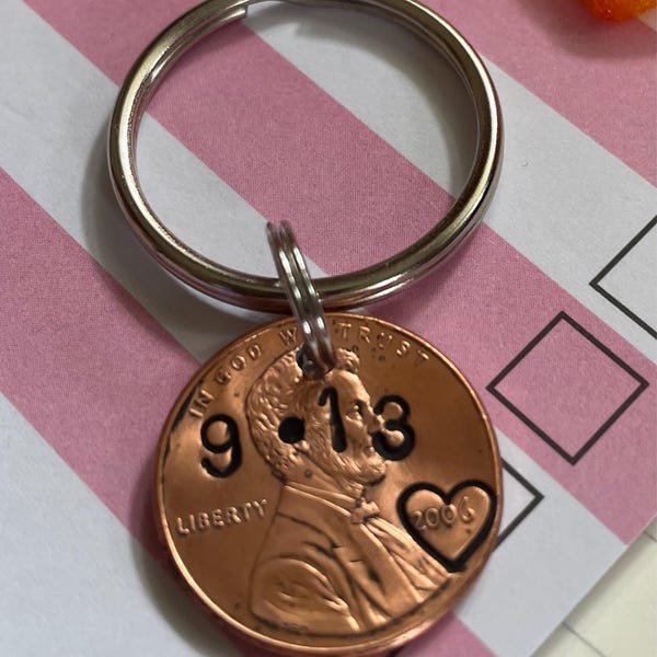 12th Anniversary Keychain, 12th Anniversary Gift for Men, Husband ...