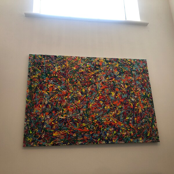 Abstract Jackson Pollock Inspired Art, Jackson Pollock Large Artwork ...