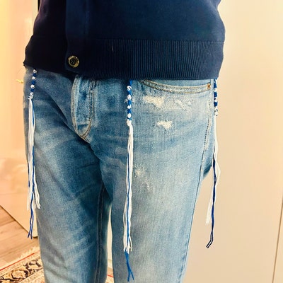 TZITZITS With CLIPS 4pcs Traditional Blue White Messianic Tzitzits YHWH ...