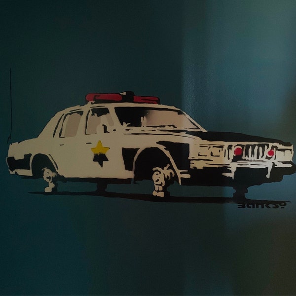 Police Car Wall Vinyl Sticker - Officer Art Mural Decal Label ...