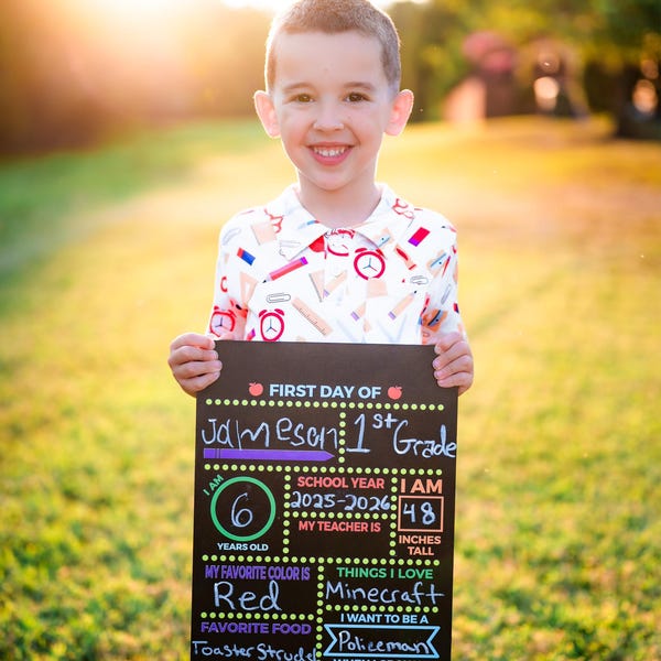 First Day or School Chalkboard Sign, Back to School Sign, Reusable ...