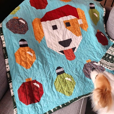 Christmas Dog Holiday Pet Quilt Block PDF Pattern-includes Instructions ...