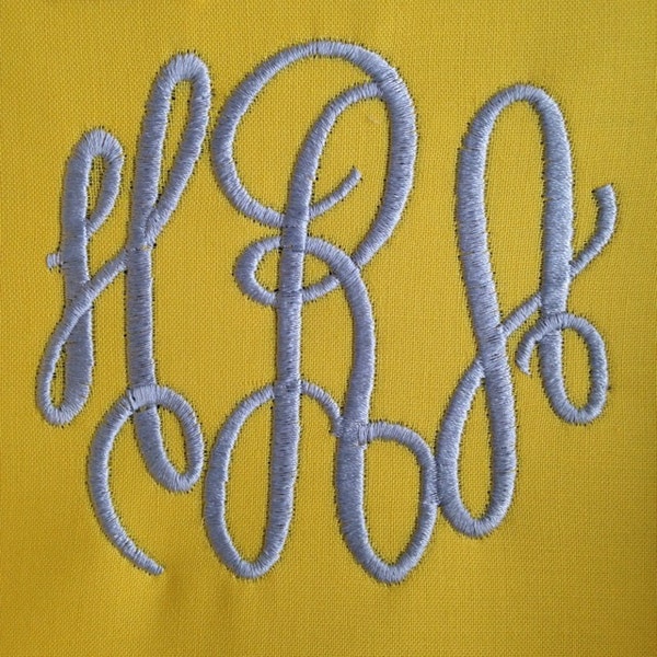 Classic 3 Letter Monogram Machine Embroidery Font Alphabet - 3 Sizes ...