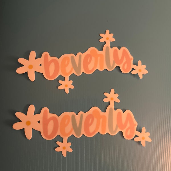Floral Custom Name Stickers, Personalized Name Decal for School ...