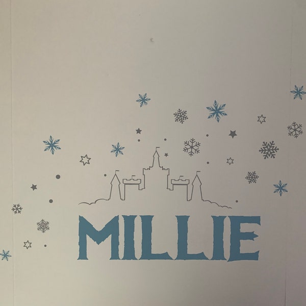 Frozen Snowflakes Decals , Name With Forzen Style Wall Decal, Let It Go ...