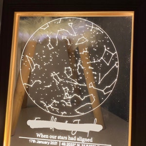 Star Map Night Light in Wooden Frame Personalized Constellation Map ...