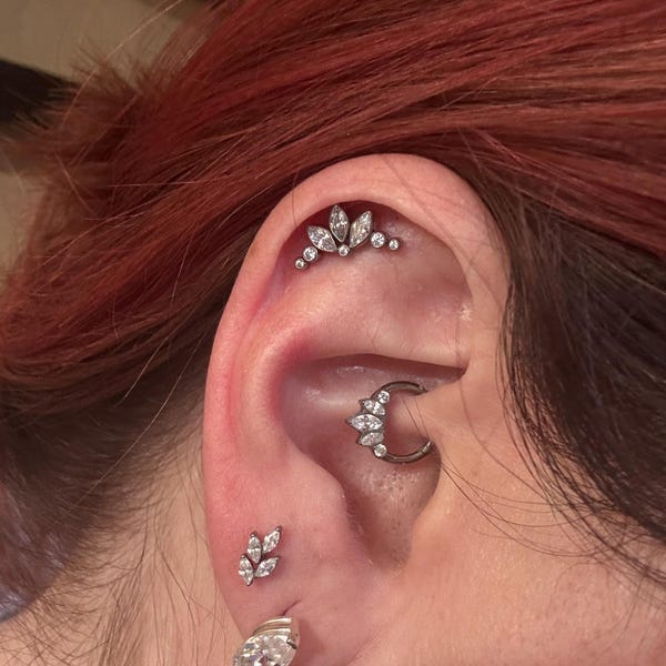 Dainty Diamond Belly Piercing, 14g Implant Grade Titanium Internal ...