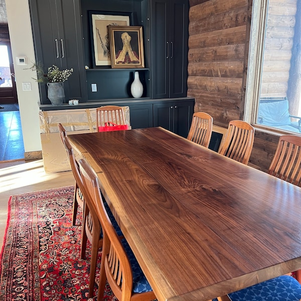 Walnut Console Table, Wood Table, Harvest Table, Wood Furniture, Walnut ...
