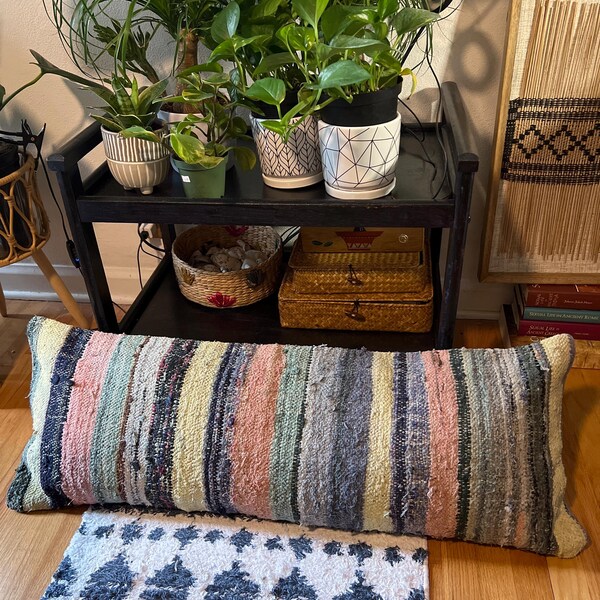 Long Lumbar Pillow, Decorative Long Pillow Cover, Extra Long Lumbar ...