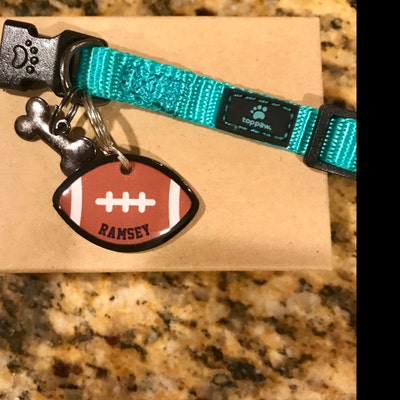 Football Pet ID Tag Dog ID Tag Cat ID Tag Personalized Pet - Etsy