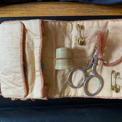 Pair of Fine Metal Crochet Hooks or Lace Making Tools, One Retractible ...