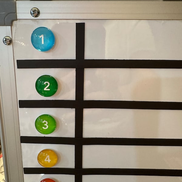 Glass Number Magnets - Rainbow - Etsy