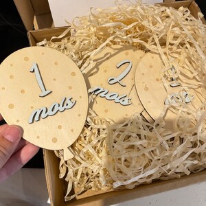 Baby Balloon Milestone Cards Wooden Milestone Discs Newborn Photography ...