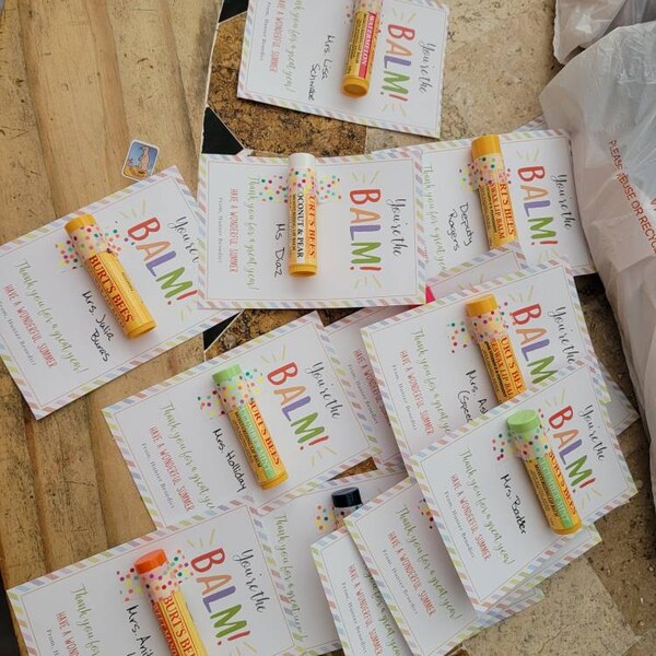 EDITABLE Lip Balm Tags, You're the Balm, Printable Teacher Appreciation ...