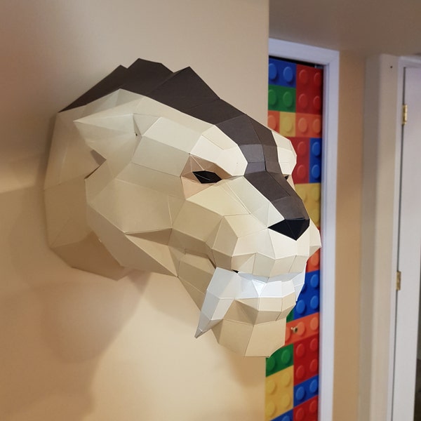 Saber-toothed Tiger (trophy), Papercraft, Pepakura, Lowpoly, Low ...